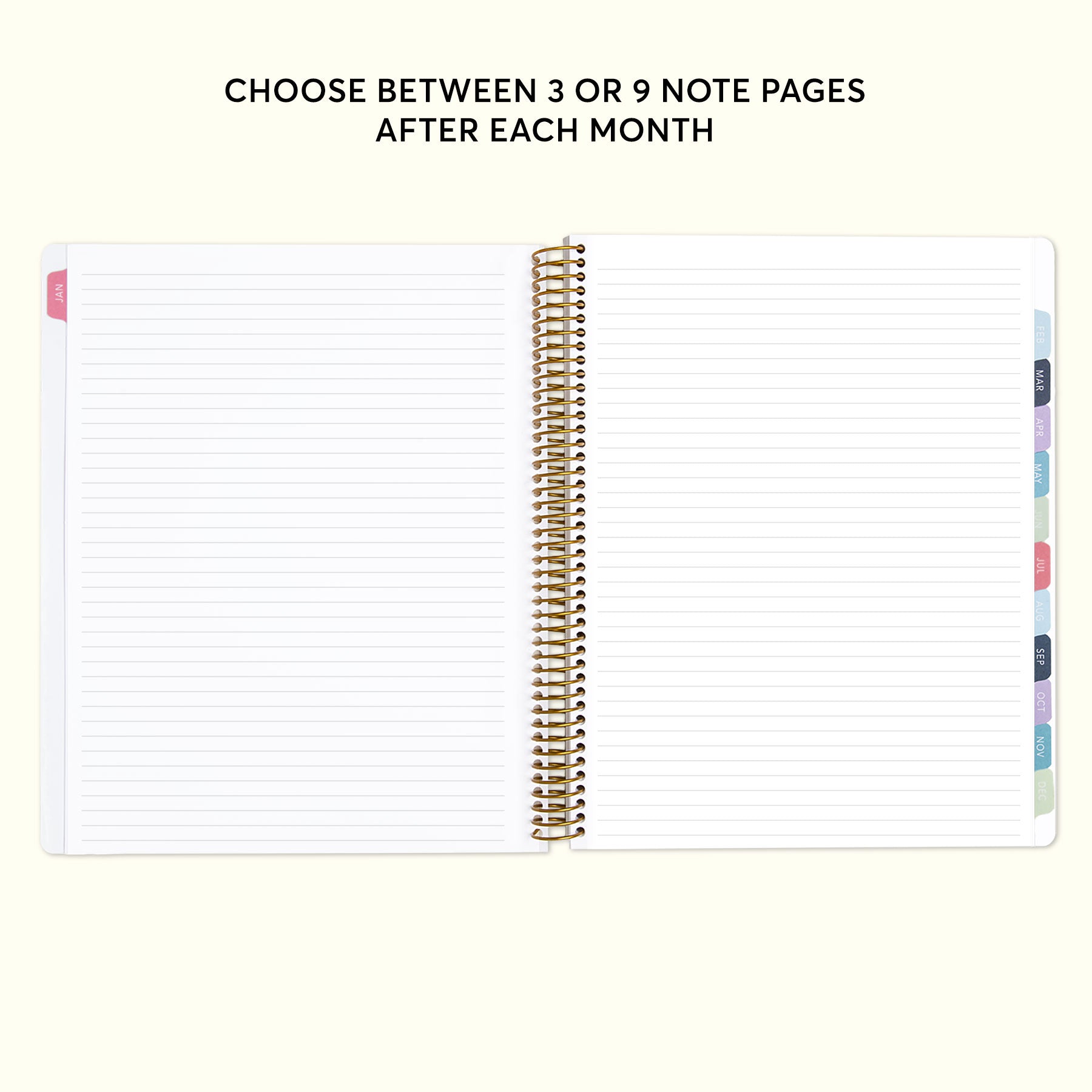 8.5x11 Monthly Planner - Flower Frame Green - Posy Paper Planners