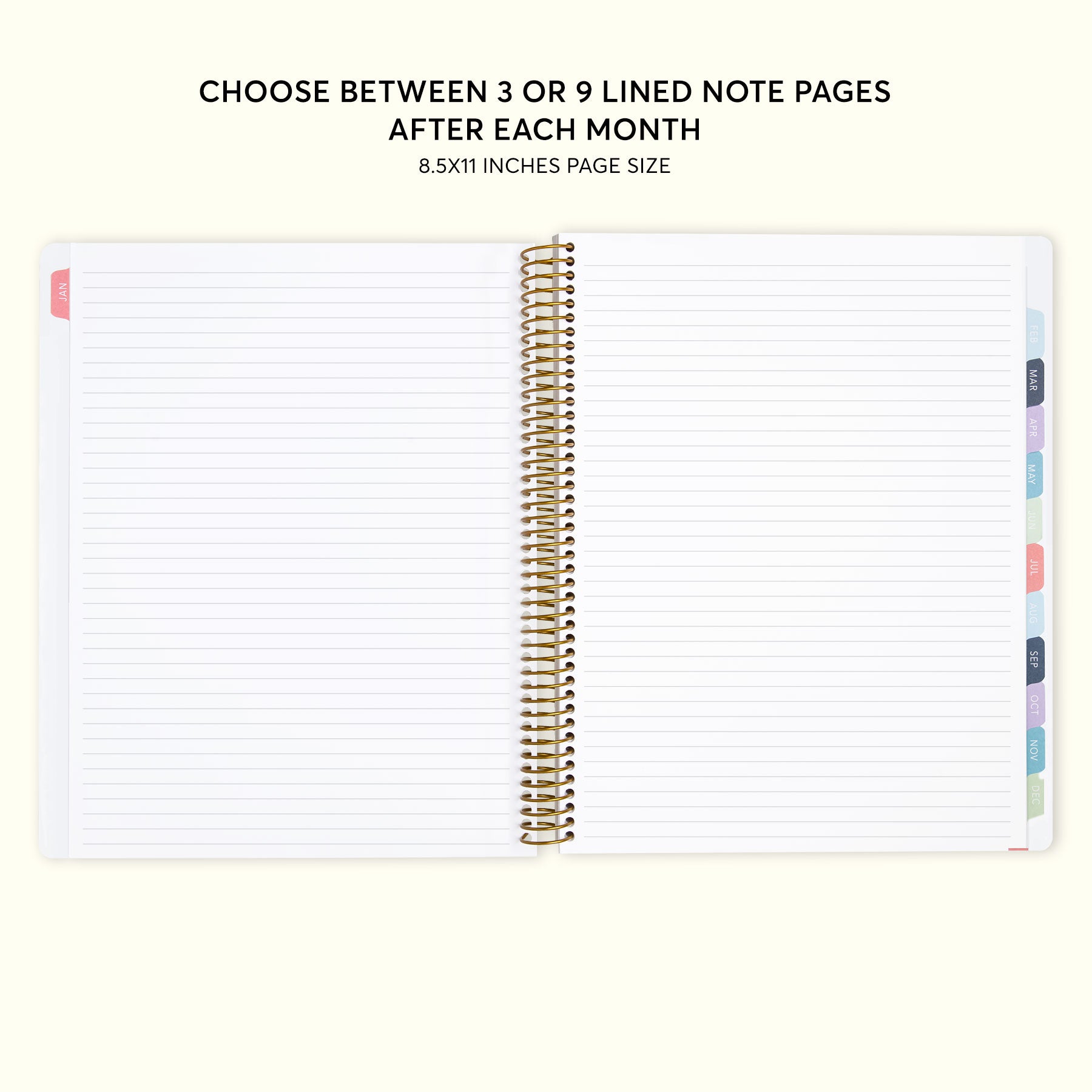 8.5x11 Monthly Planner - Flower Frame Pink - Posy Paper Co.